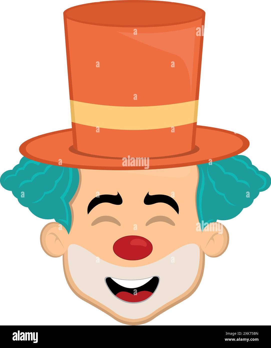 vector illustration face character clown cartoon, with a friendly and ...