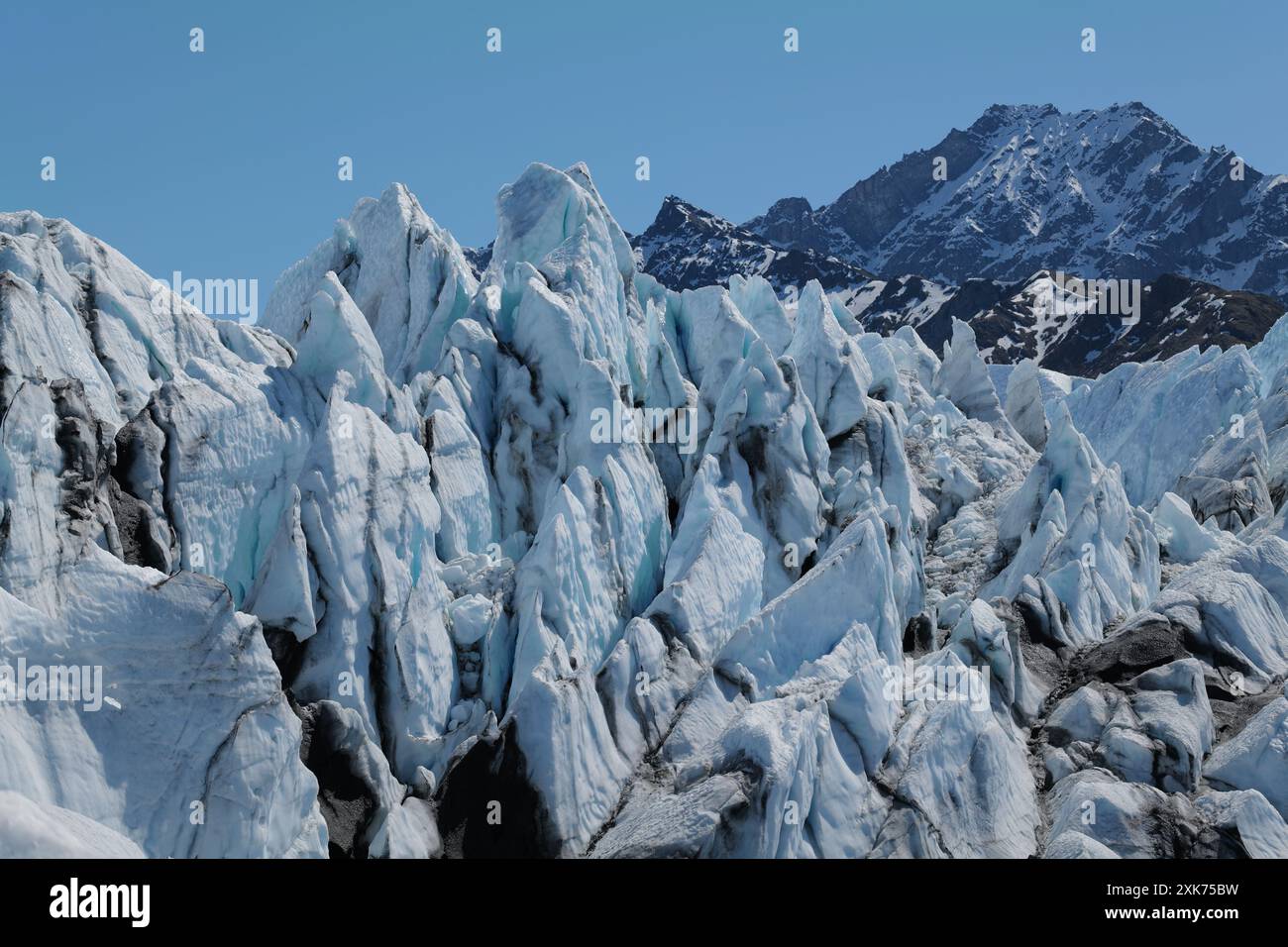 Hiking Alaska’s Matanuska Glacier fed by Mount Marcus Baker in the ...
