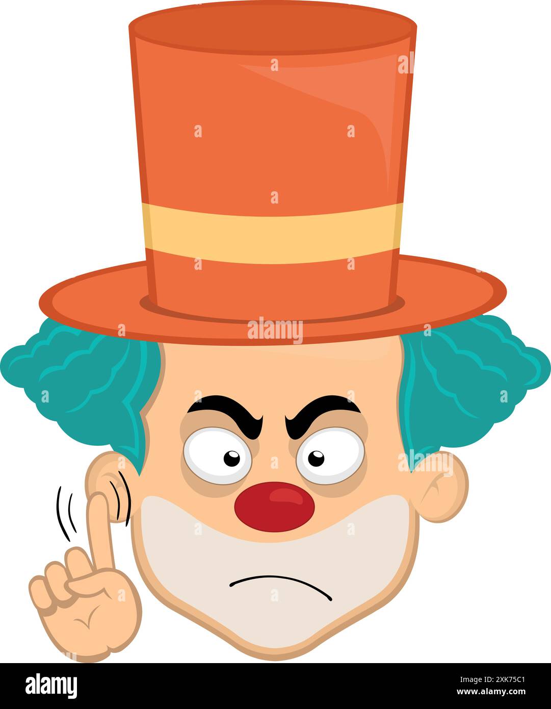 vector illustration face character clown cartoon, saying no with a hand gesture Stock Vector ...