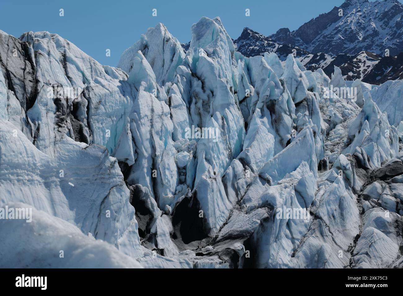 Hiking Alaska’s Matanuska Glacier fed by Mount Marcus Baker in the ...