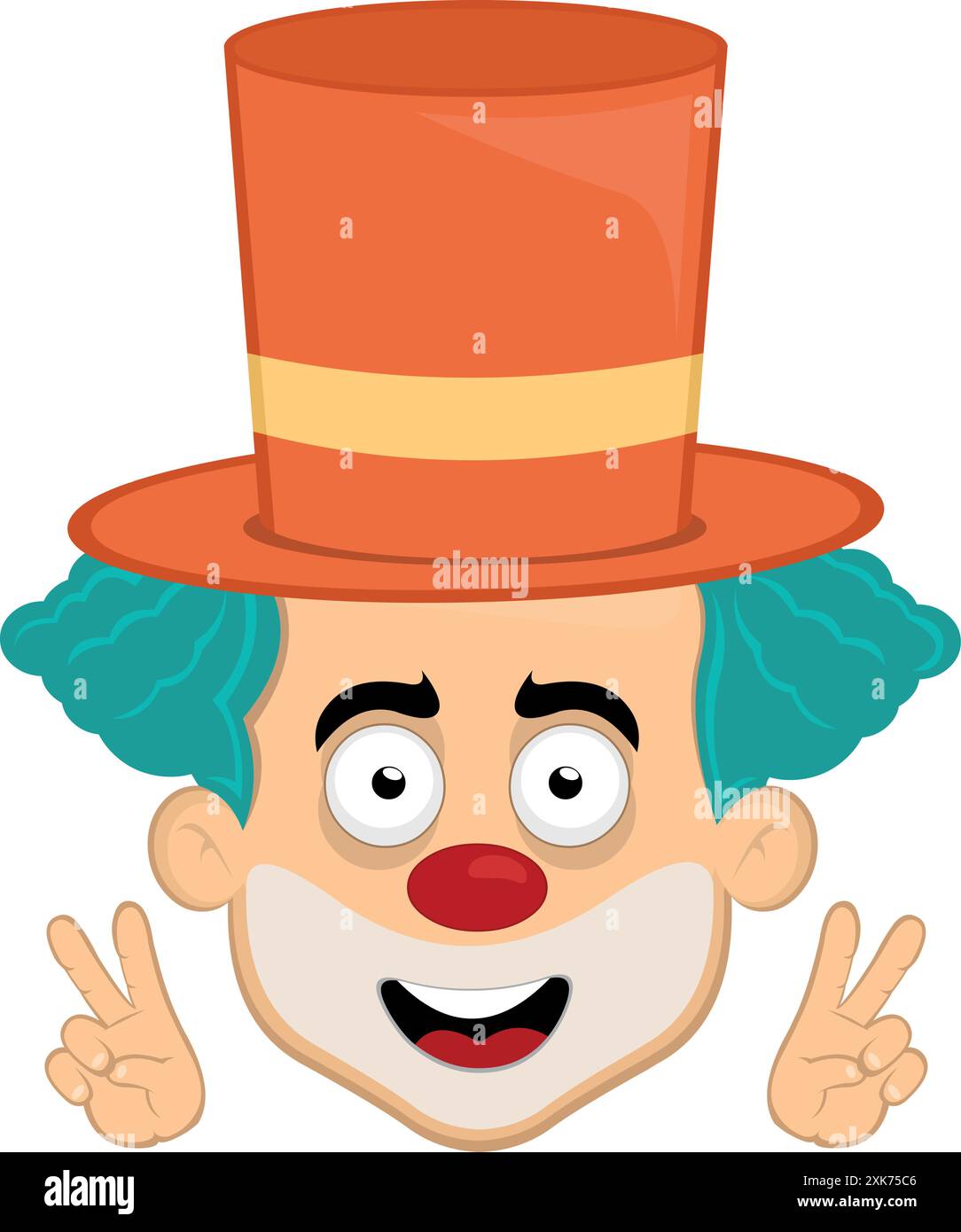 vector illustration face character clown cartoon, with hands making the ...