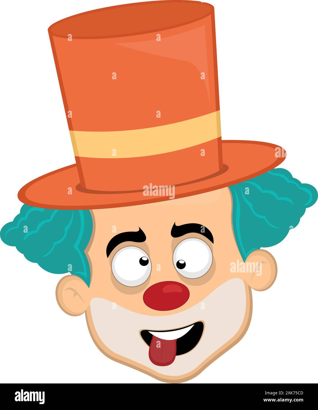 vector illustration face character clown cartoon, making crazy and ...
