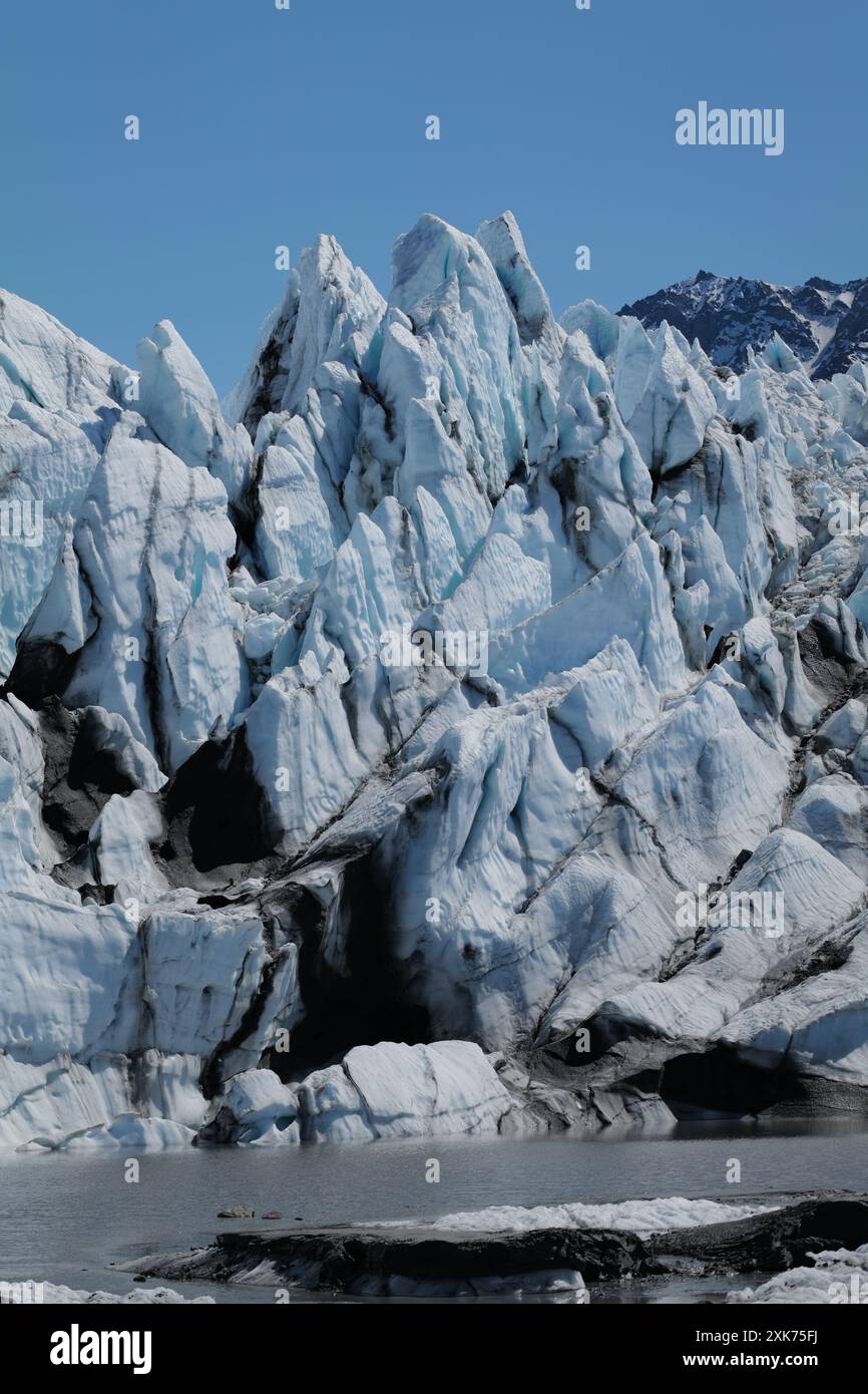 Hiking Alaska’s Matanuska Glacier fed by Mount Marcus Baker in the ...