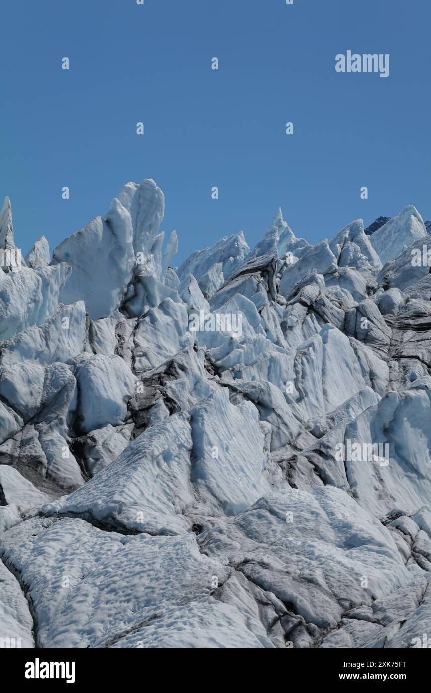 Hiking Alaska’s Matanuska Glacier fed by Mount Marcus Baker in the ...