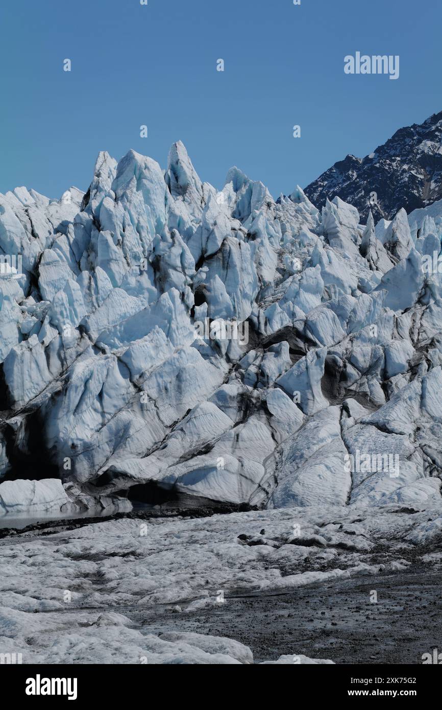 Hiking Alaska’s Matanuska Glacier fed by Mount Marcus Baker in the ...
