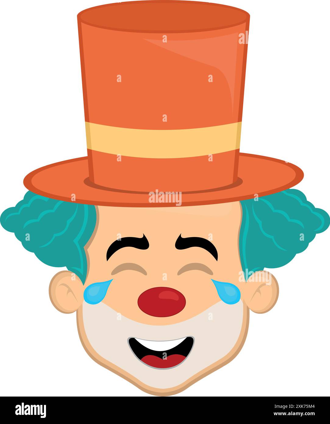vector illustration face character clown cartoon, with a happy ...