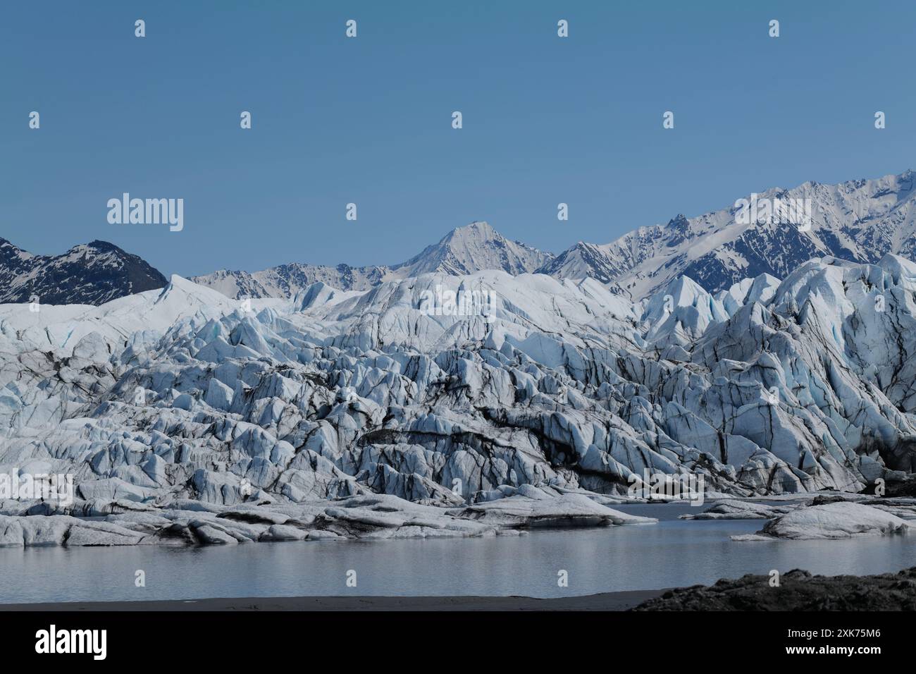 Hiking Alaska’s Matanuska Glacier fed by Mount Marcus Baker in the ...
