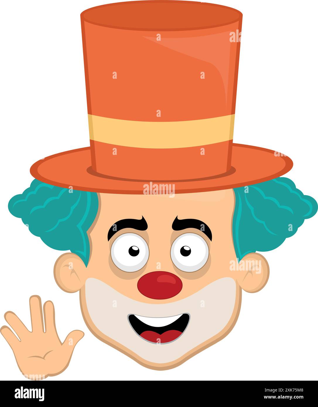 vector illustration face character clown cartoon, with a happy ...