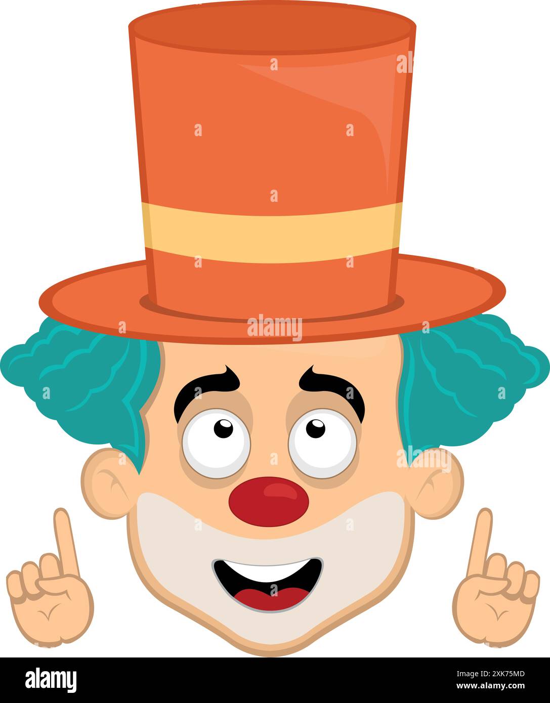 vector illustration face character clown cartoon observing and with ...