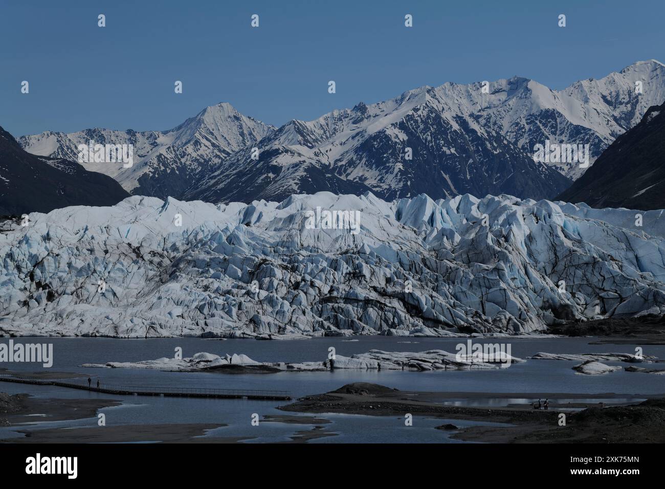 Hiking Alaska’s Matanuska Glacier fed by Mount Marcus Baker in the ...