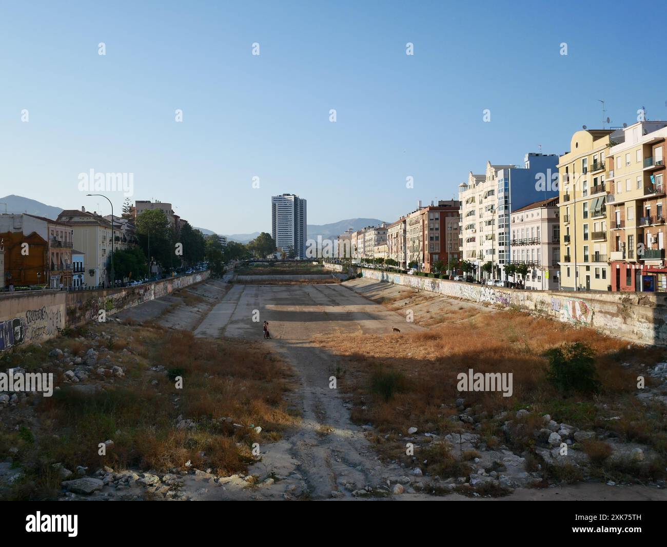 Dry river bed of the Guadalmedina river, Malaga, Spain Stock Photo - Alamy