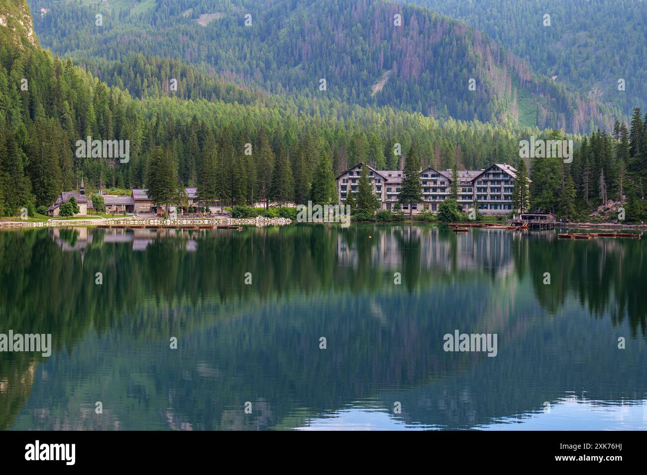 The Pragser Wildsee, or Lake Prags, Lake Braies (Italian: Lago di ...