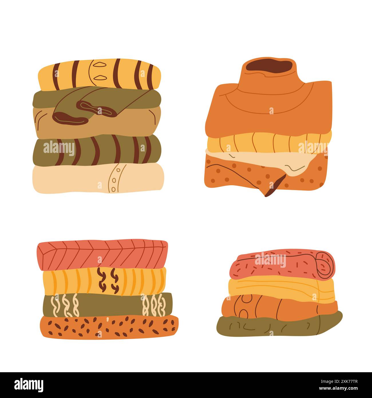 Stack cozy knitted warm Stock Vector Images - Alamy