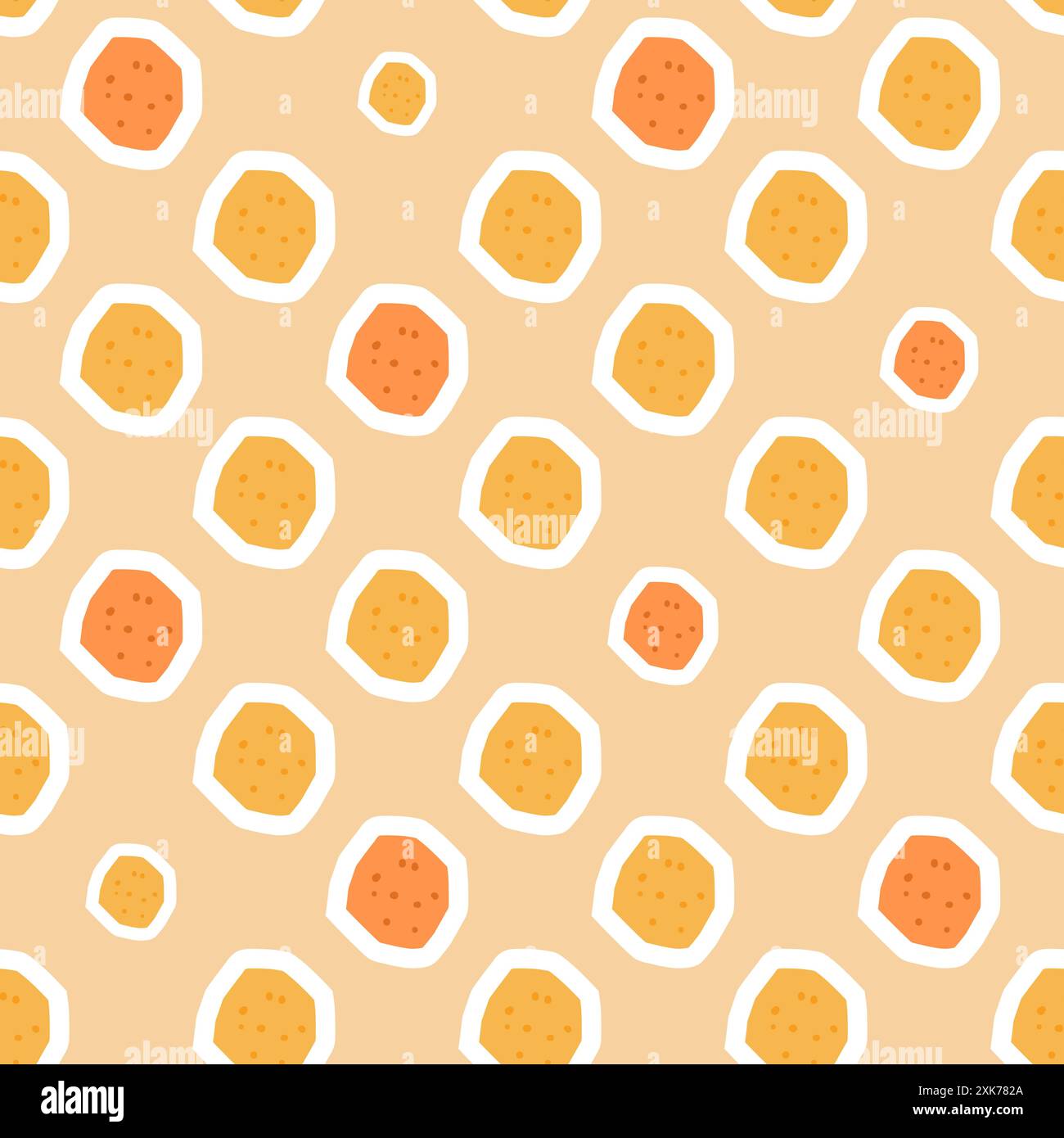 Colorful polka dots stickers seamless pattern. Vector hand drawn ...