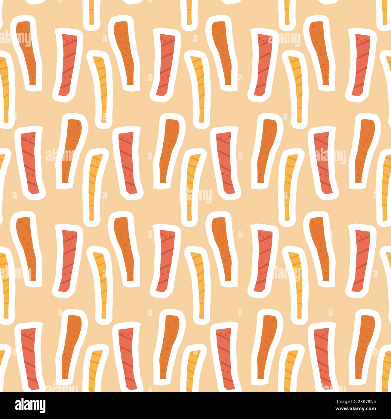 Abstract stickers seamless pattern. Cutouts paper stick shapes repeat ...