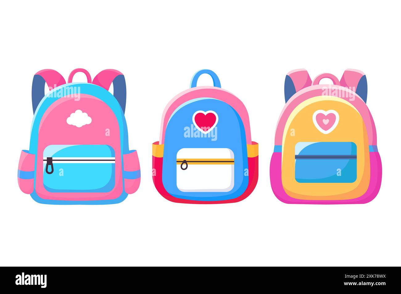 Three different school backpacks. Vector illustration Stock Vector ...