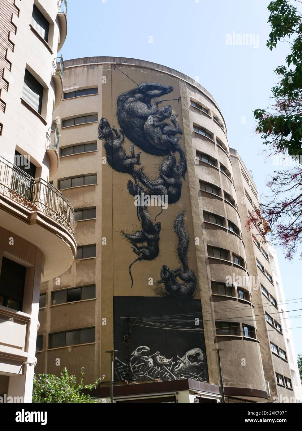 Large monochrome street art murals by the Belgian street artist ROA ...