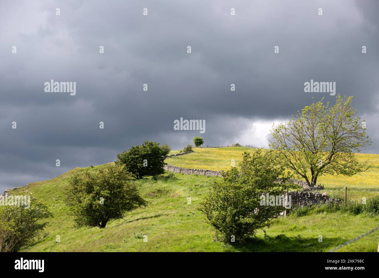 Monsal Dale valley, Derbyshire, England, in the White Peak limestone ...