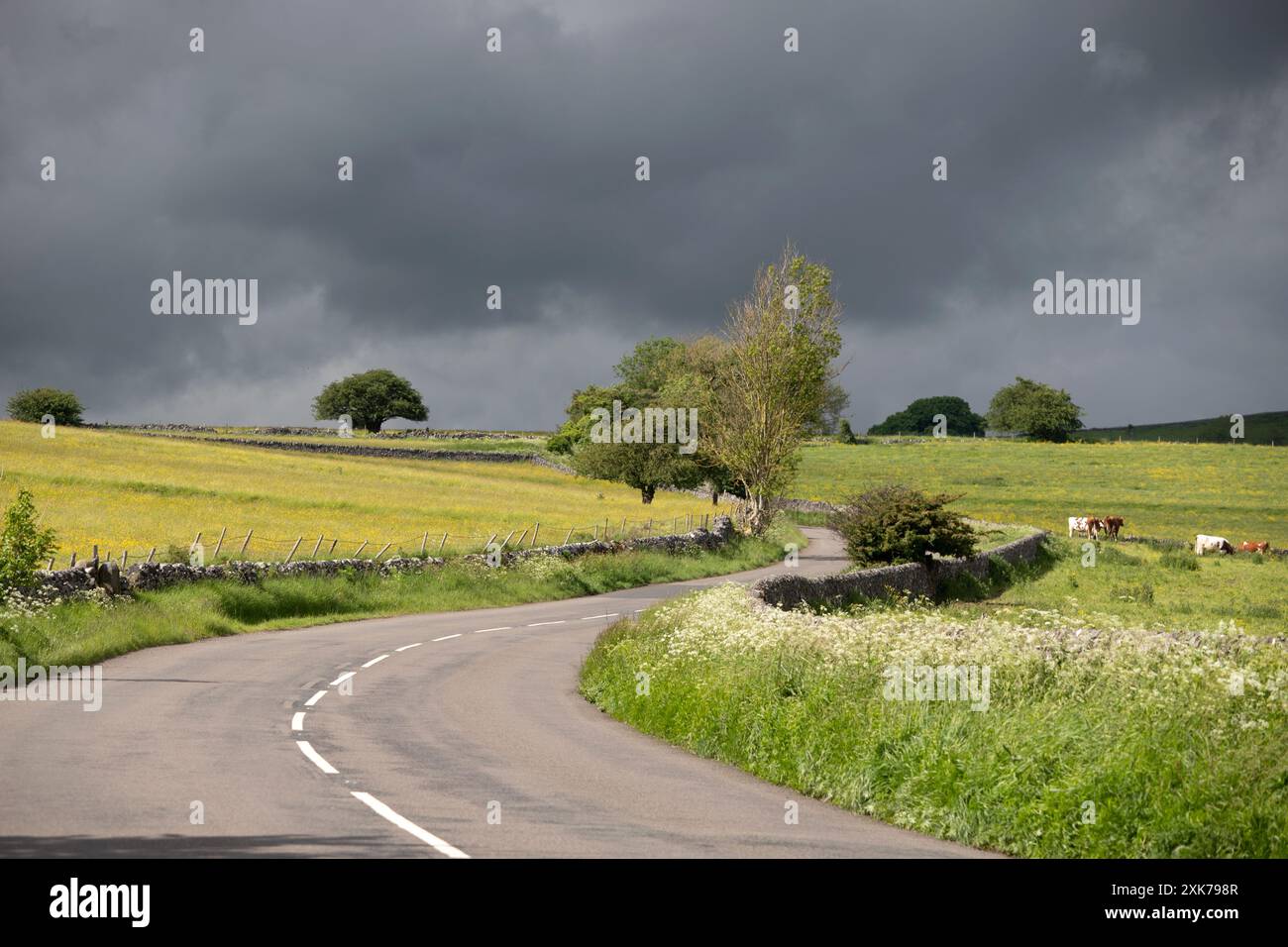 B6465, Monsal Dale valley, Derbyshire, England, in the White Peak ...