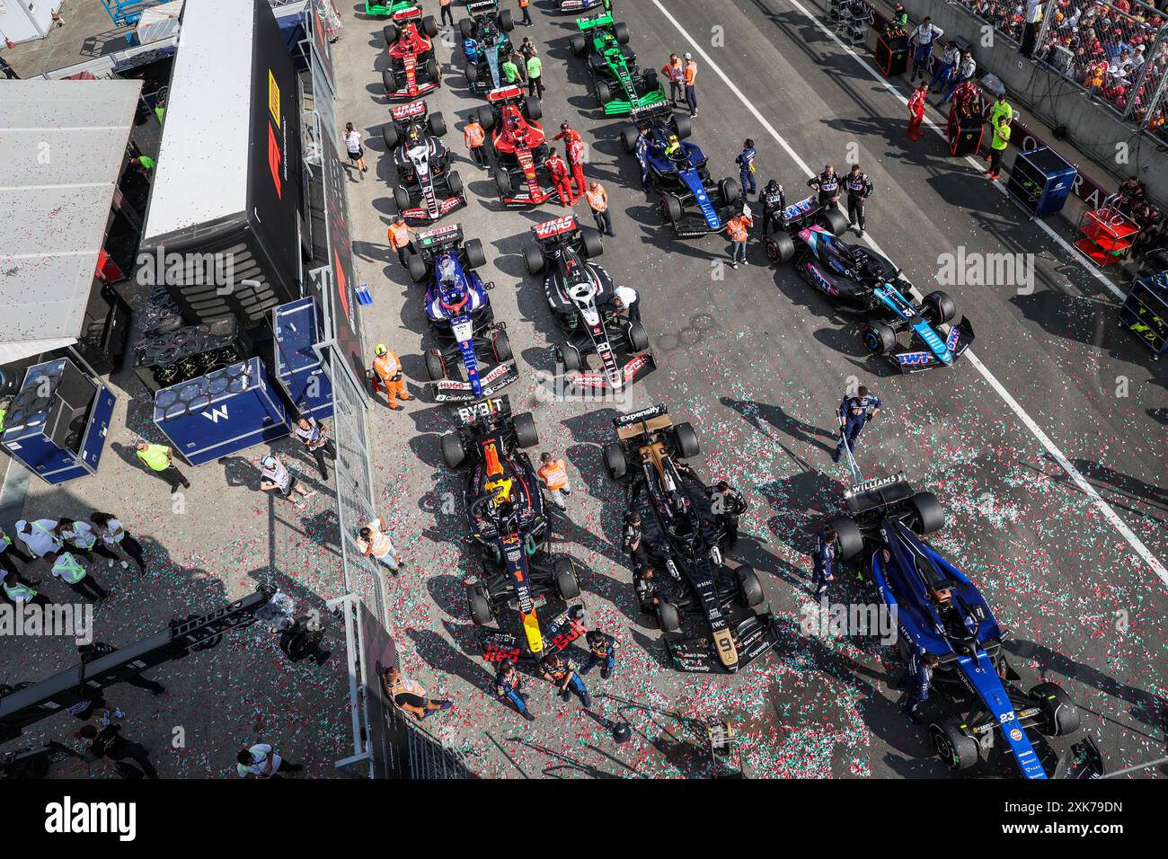 parc ferme with the F1 cars and the 09 APX GP Modified F2 car prepared ...
