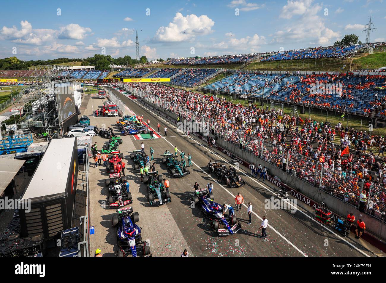 parc ferme with the F1 cars and the 09 APX GP Modified F2 car prepared ...