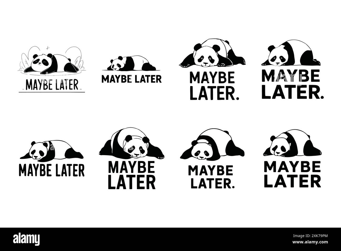 Maybe Later Panda T-Shirt designs set Stock Vector Image & Art - Alamy