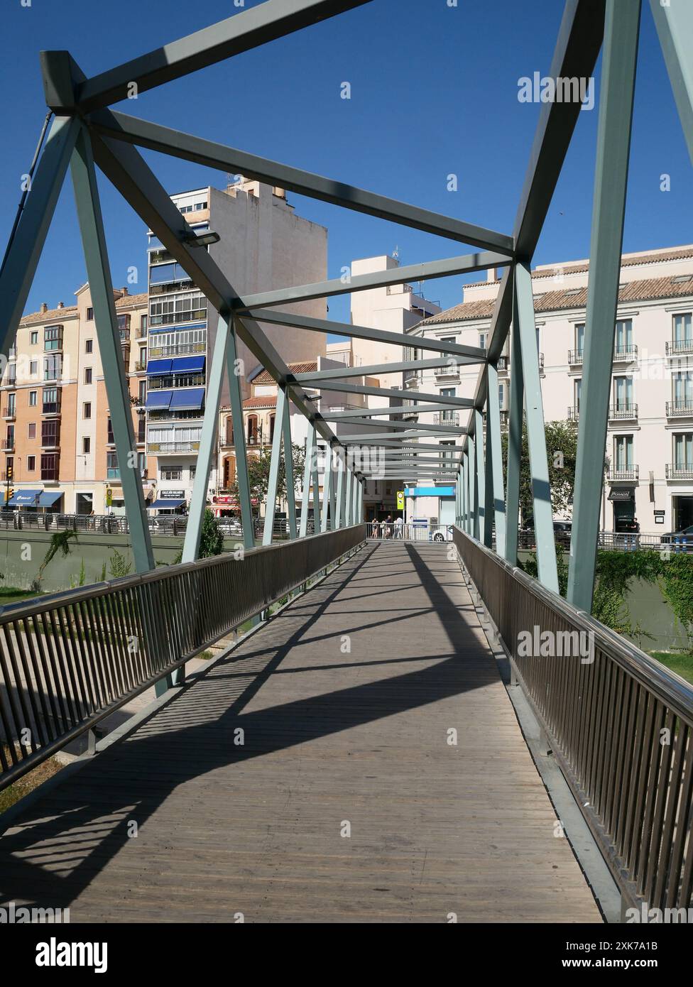 Puente de La Trinidad bridge in Malaga, Spain. The Trinidad footbridge ...