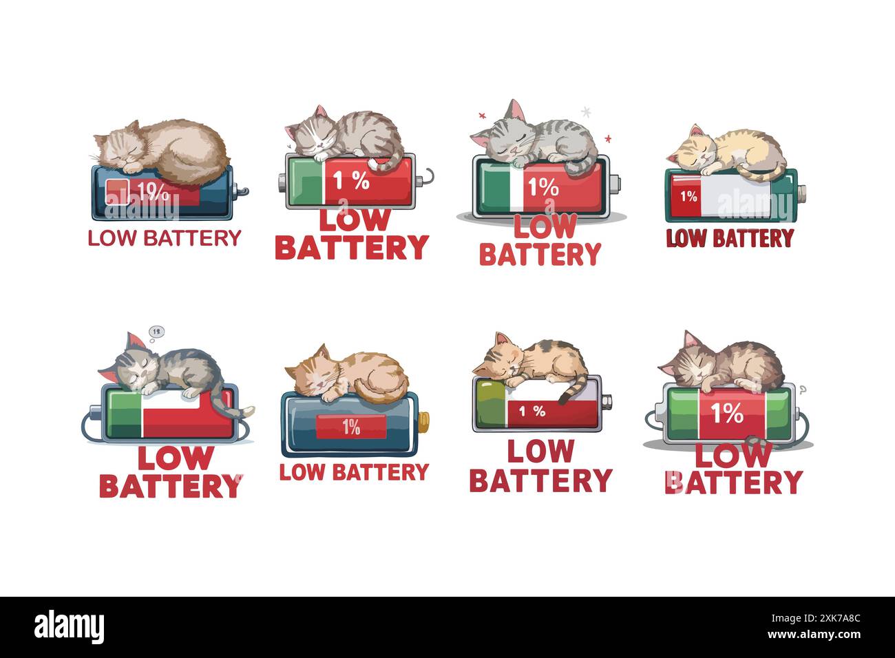 Low Battery Cat T-Shirt designs set Stock Vector Image & Art - Alamy