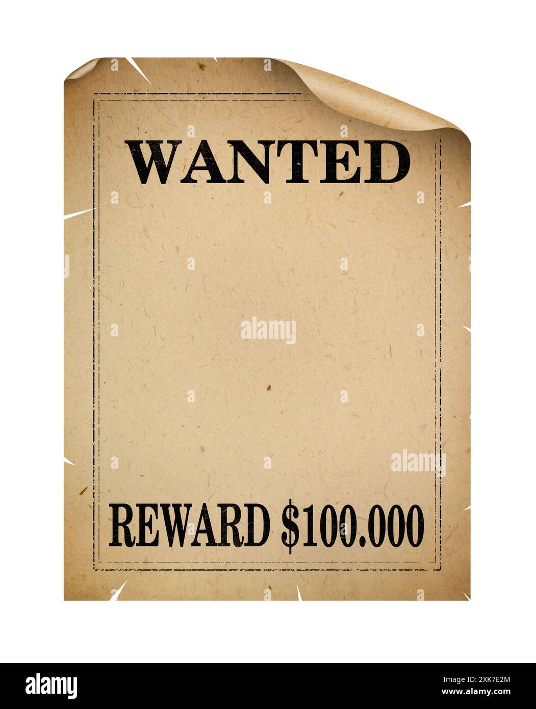 Poster Wanted isolated on white. Space for design Stock Photo - Alamy