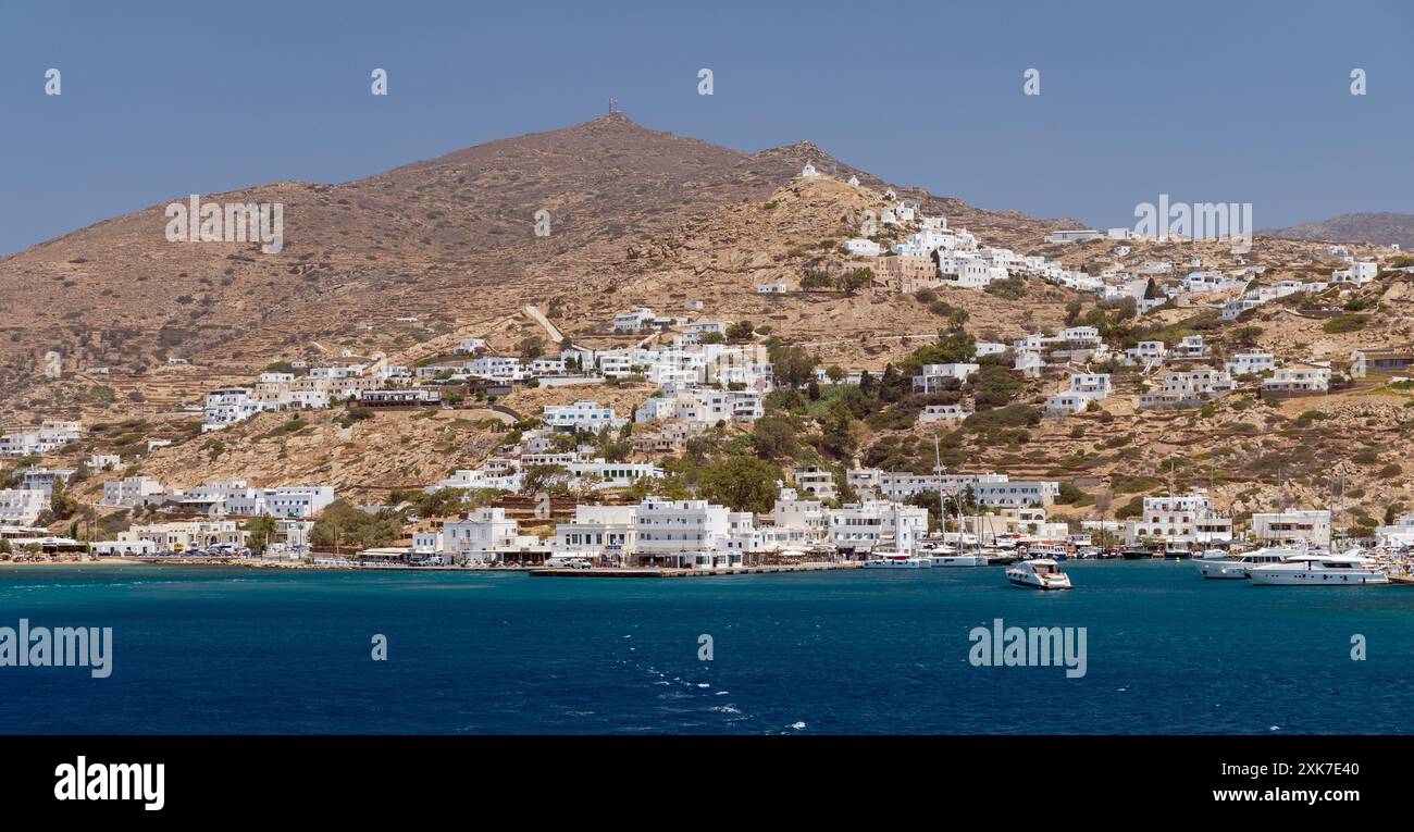 Gialos, the port of Ios island, Cyclades, Greece Stock Photo - Alamy