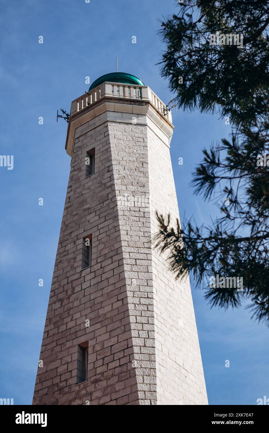 Lighthouse on the Saint Jean Cap Ferrat peninsula on the French Riviera ...