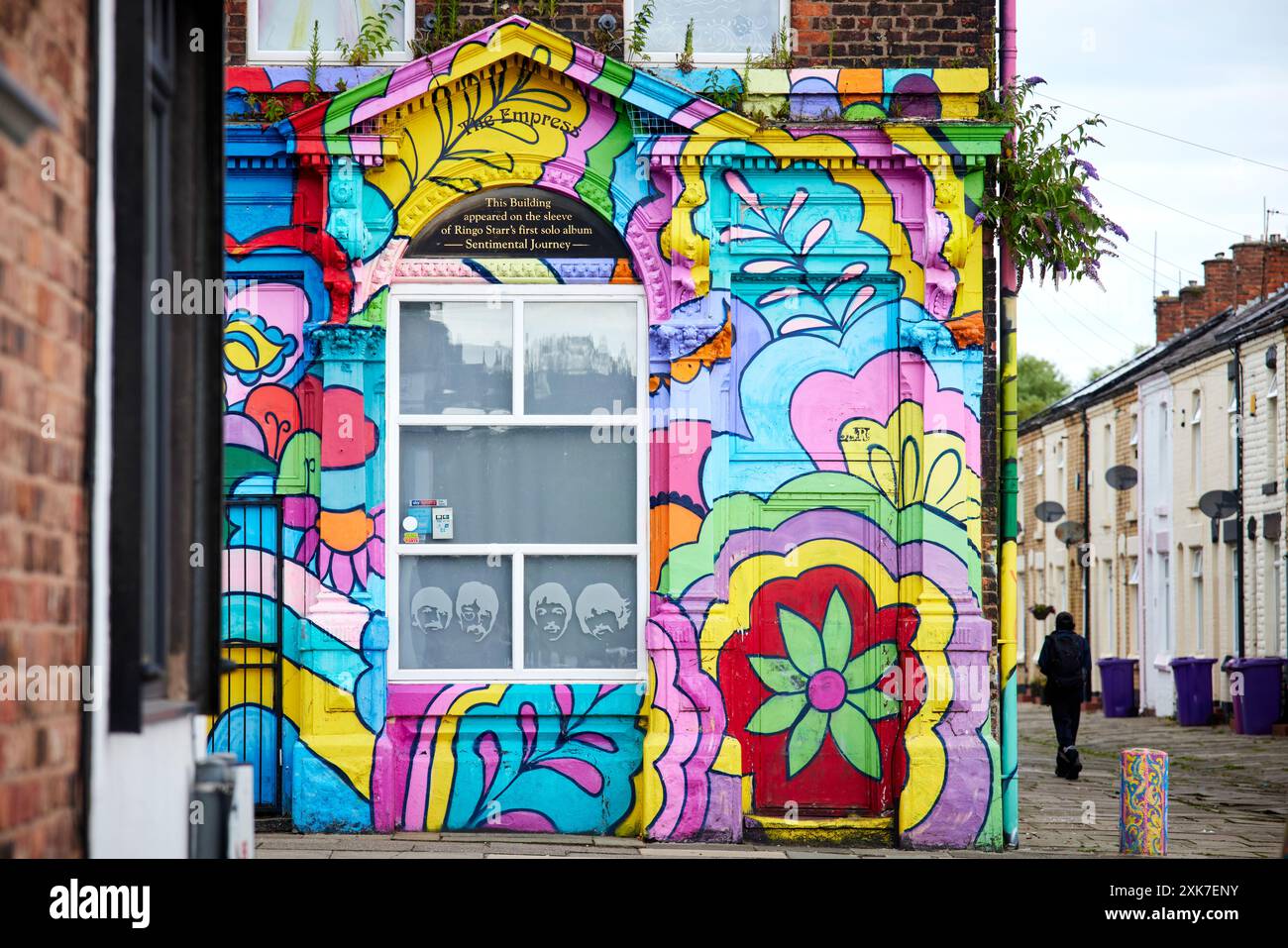 Ringo Starr's Childhood Home (pink) 10 Admiral Grove, Liverpool with a ...