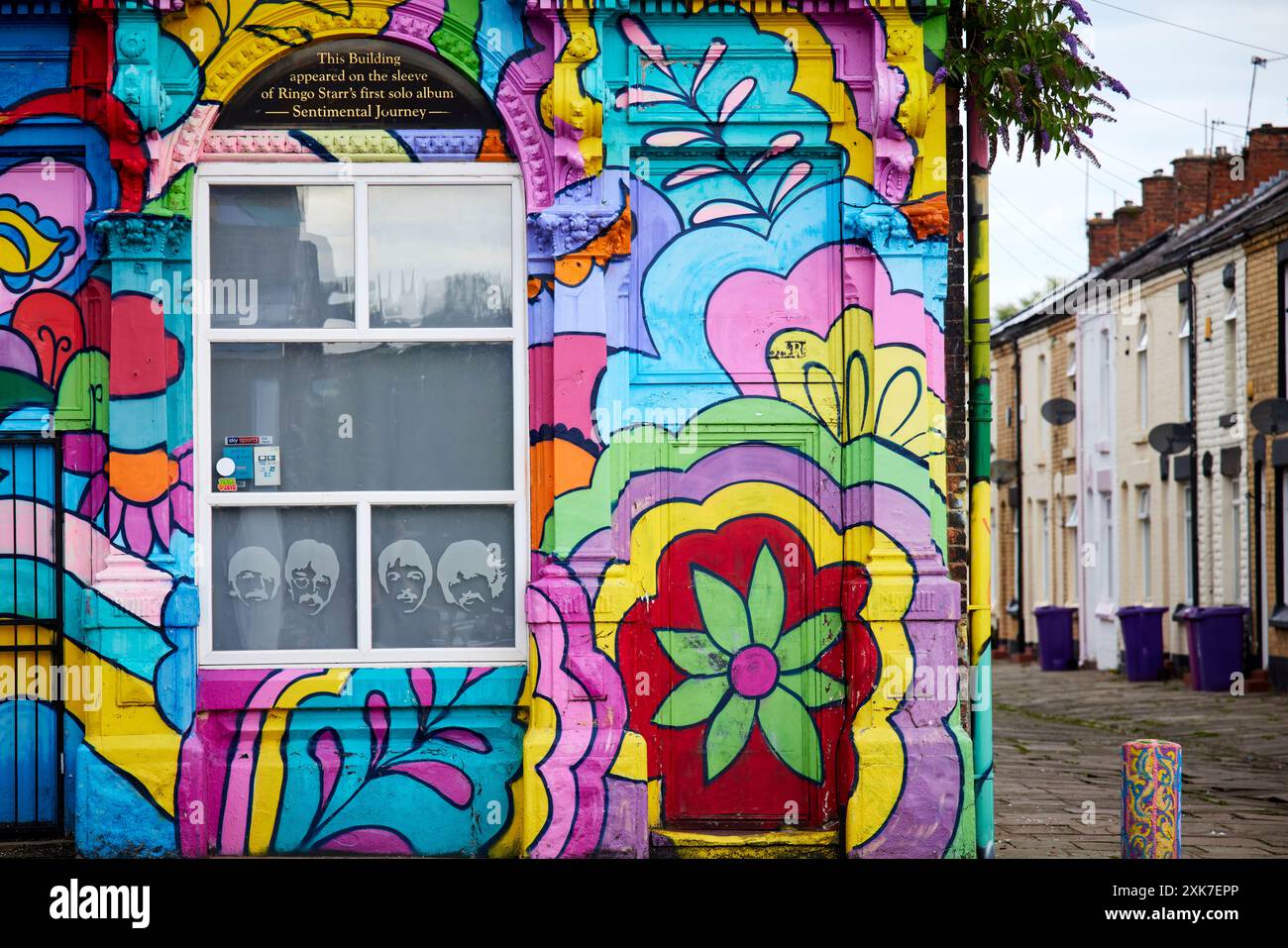 Ringo Starr's Childhood Home (pink) 10 Admiral Grove, Liverpool with a ...