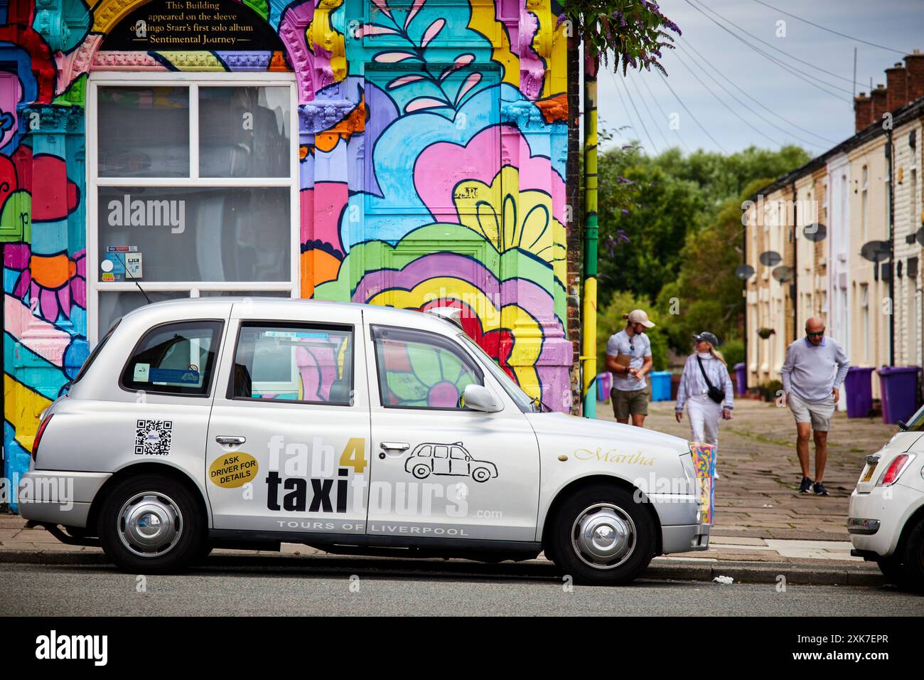 Ringo Starr's Childhood Home (pink) 10 Admiral Grove, Liverpool with a ...