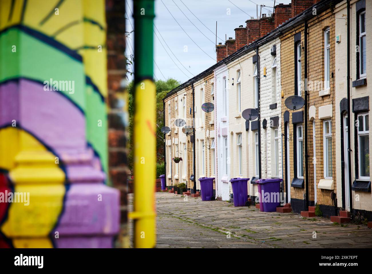 Ringo Starr's Childhood Home (pink) 10 Admiral Grove, Liverpool with a ...