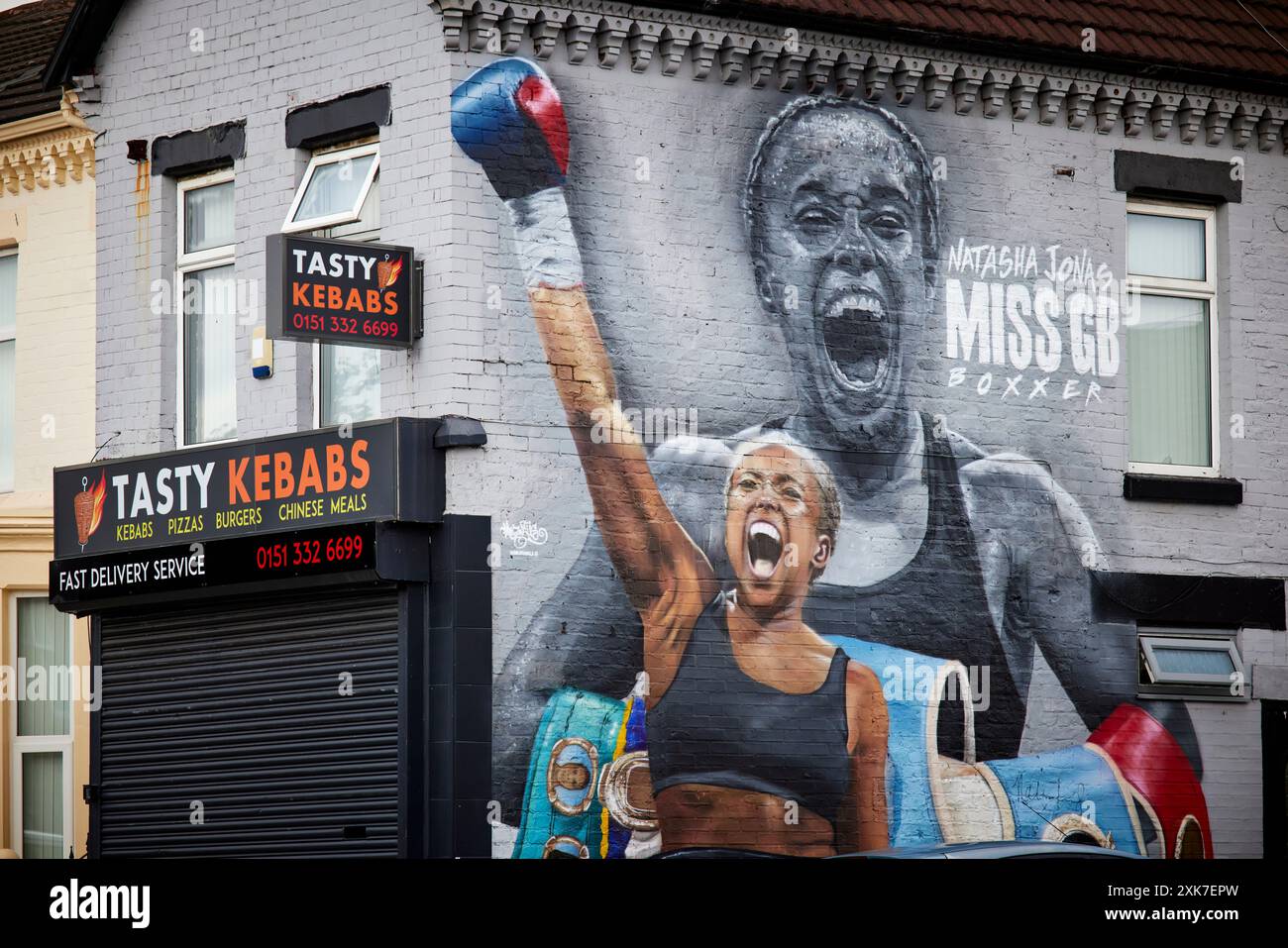 Natasha Jonas Miss GB boxer mural Toxteth Stock Photo - Alamy