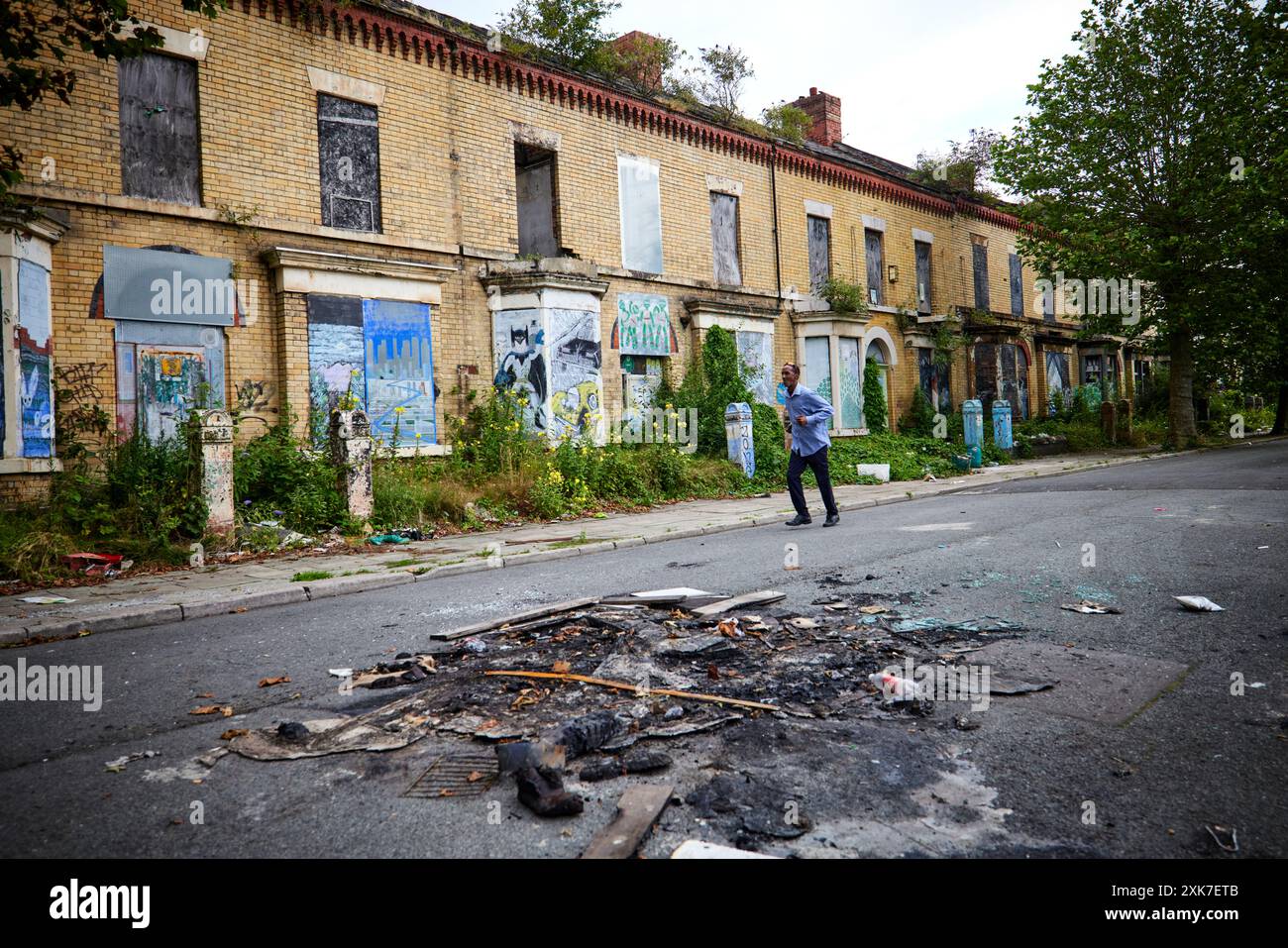 Derelict houses in Toxteth Liverpool, Ducie Street part of the Granby ...