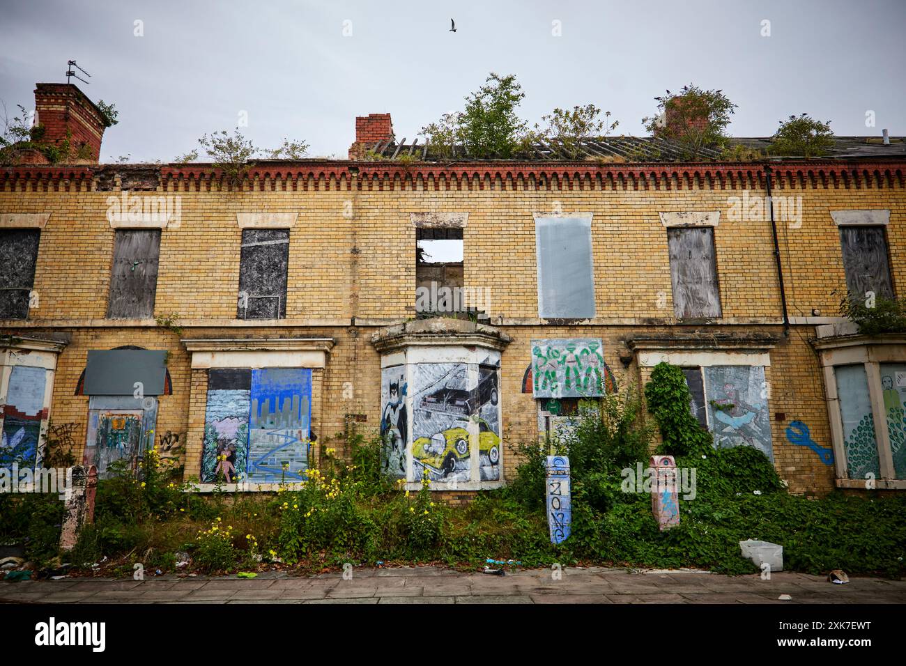 Derelict houses in Toxteth Liverpool, Ducie Street part of the Granby ...