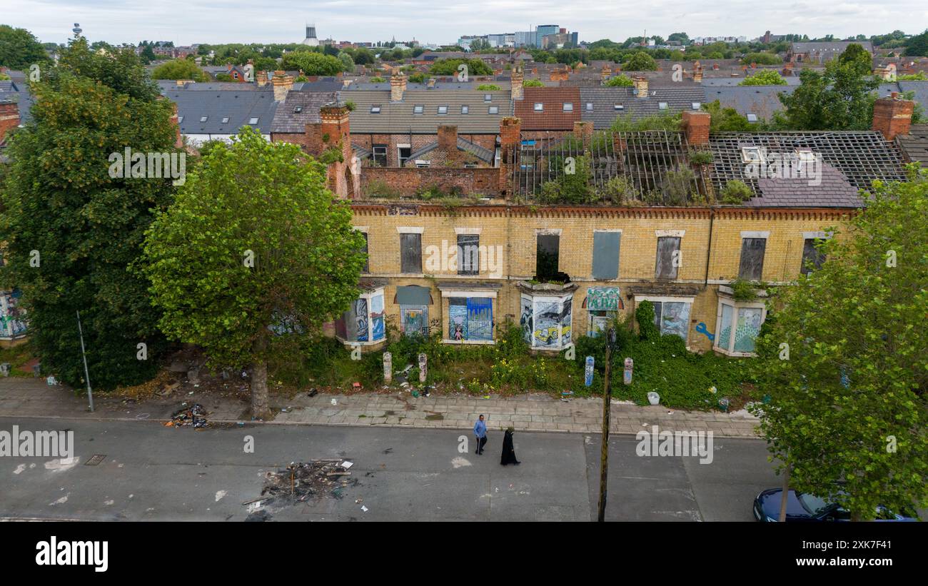 Derelict houses in Toxteth Liverpool, Ducie Street part of the Granby ...