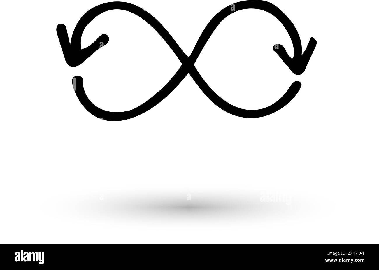 Infinity symbol arrowshand drawn with ink brush Stock Vector Image ...