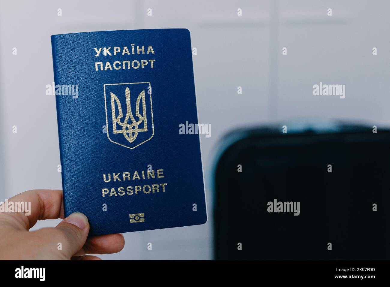 Ukrainian biometric passport in woman hand Stock Photo - Alamy