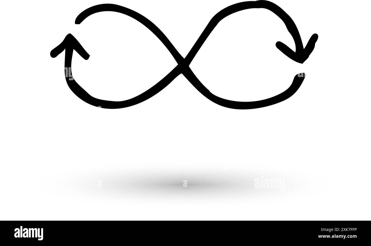 Infinity symbol arrows hand drawn with ink brush Stock Vector Image ...