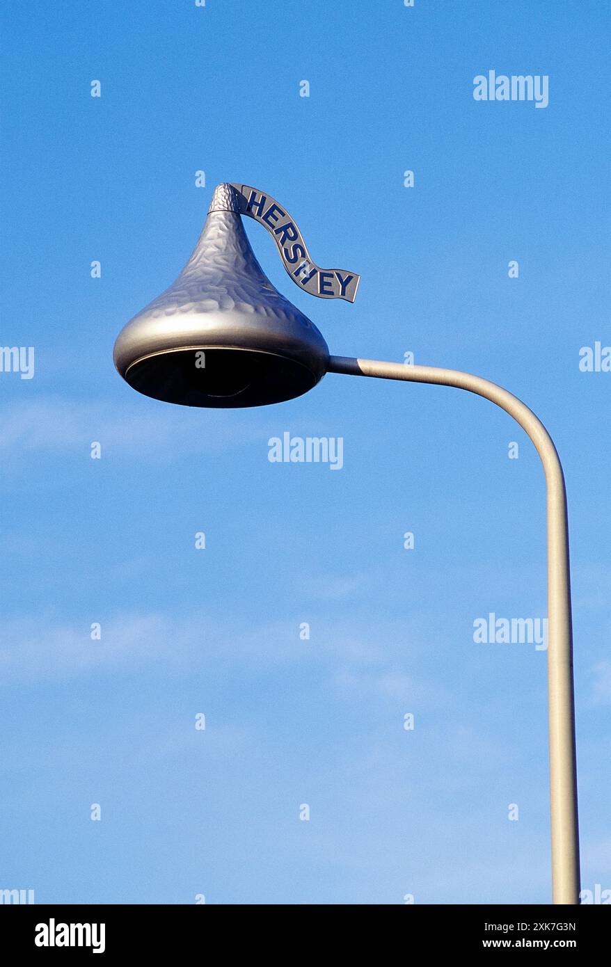 Street lamp in shape of Hershey Kiss candy; ; Hershey; Pennsylvania ...