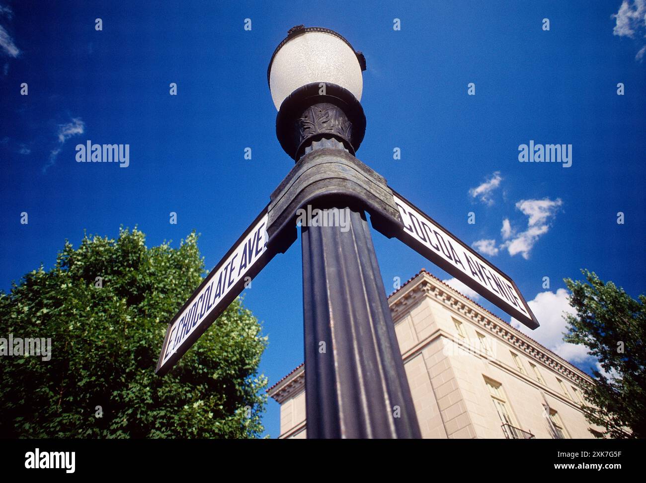 Chocolate & Coca Avenue street signs; Hershey; Pennsylvania; USA Stock ...
