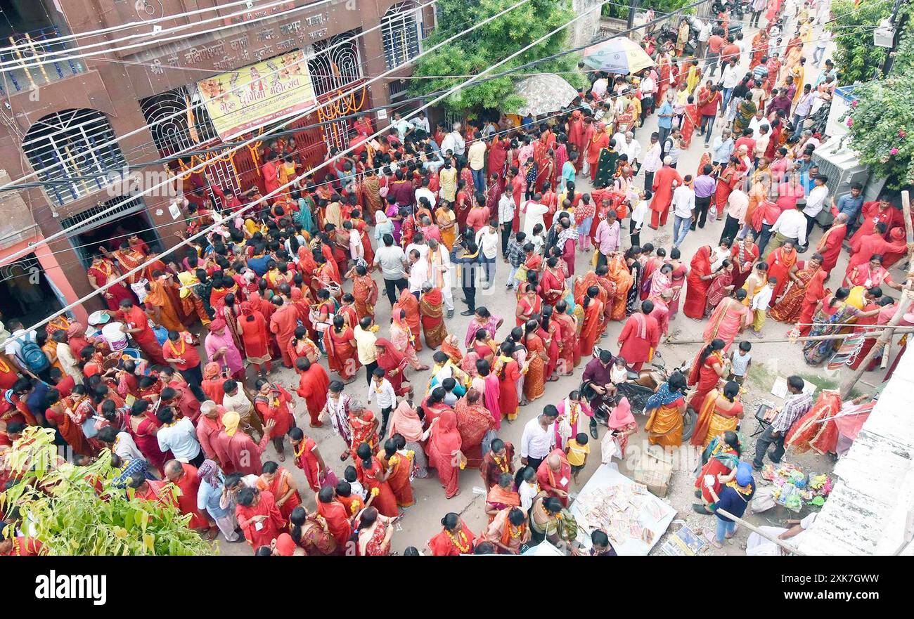 PATNA, INDIA - JULY 21: Devotees gather on the occasion of Guru Purnima ...