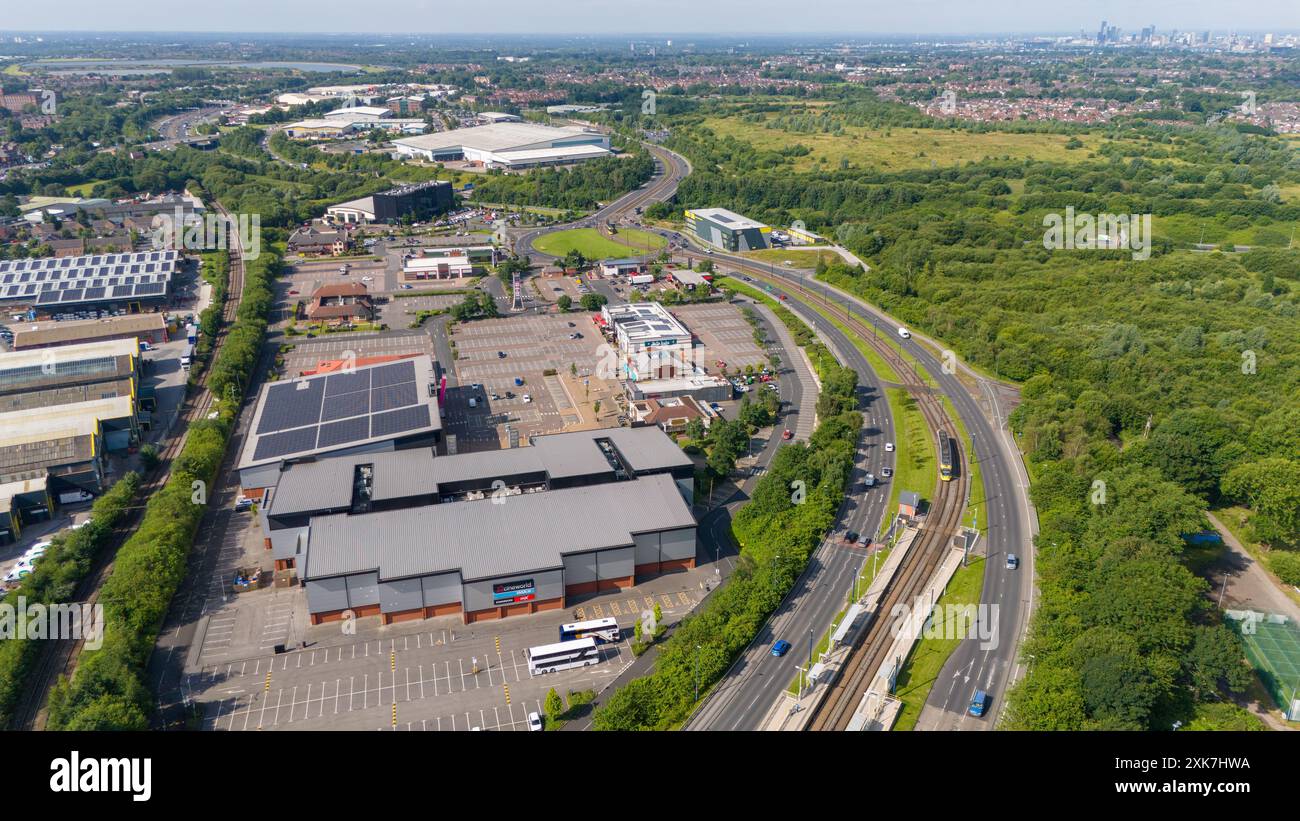 Ashton Moss Leisure Park and MetroLink station Lord Sheldon Way, Ashton ...