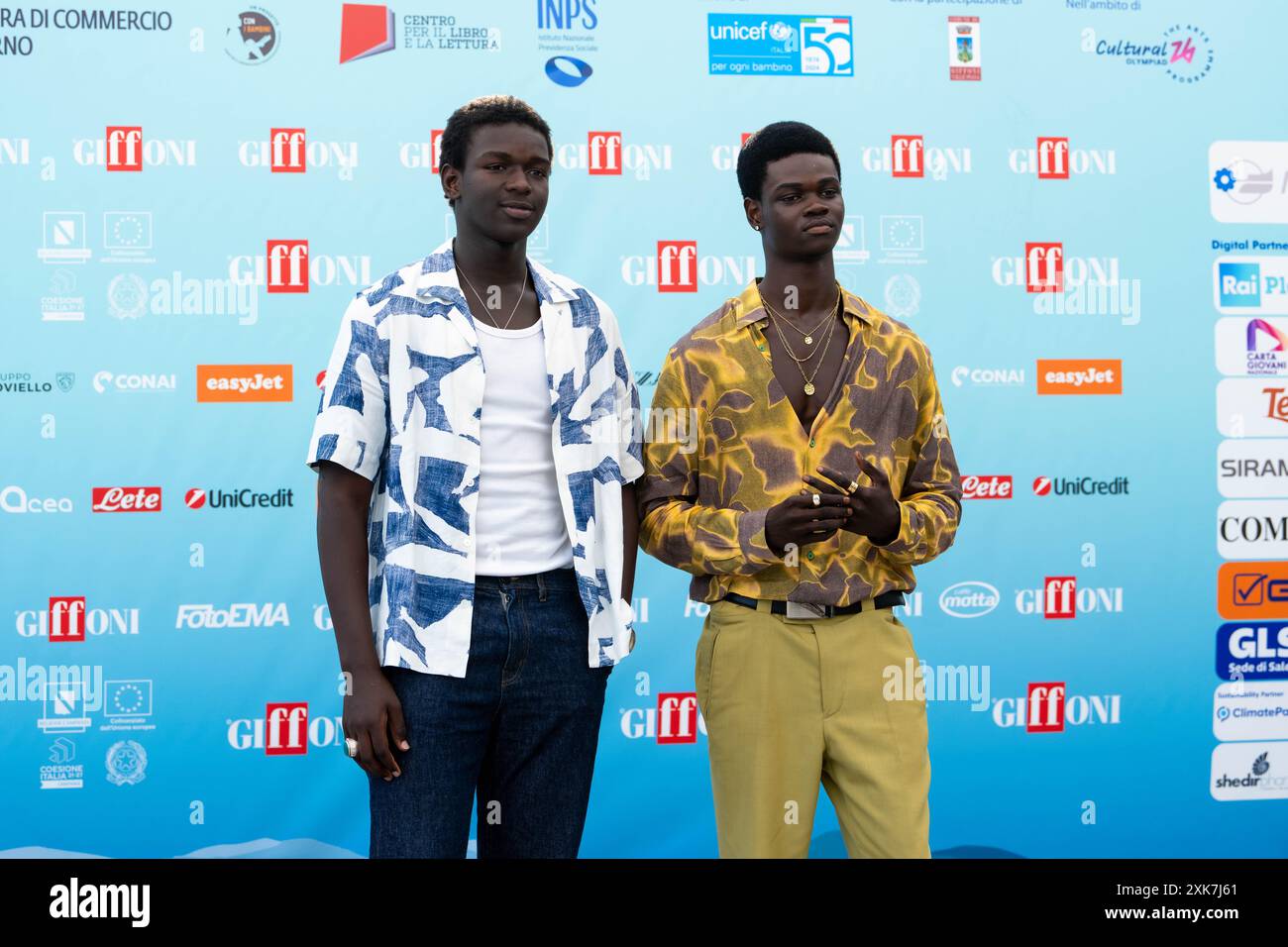 Giffoni Valle Piana, Salerno, Italy. 19th July, 2024. Senegalese actors ...
