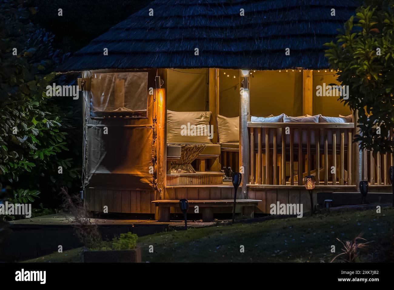 Large executive home with garden tipi in a rural English village Stock ...