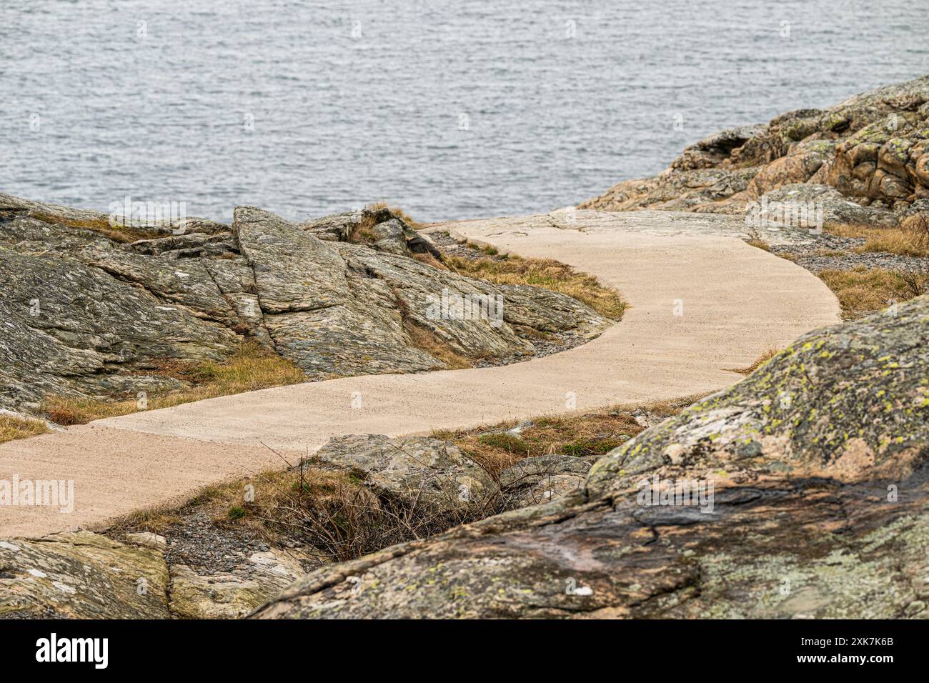 Concrete paved walkway over cliffs Stock Photo - Alamy