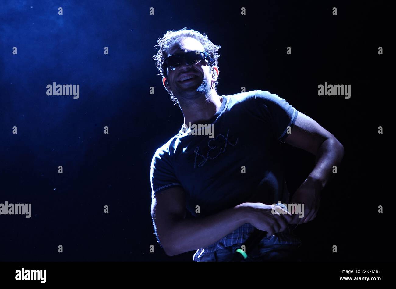 Italian-aegyptian singer Mahmood performing on stage during his summer ...